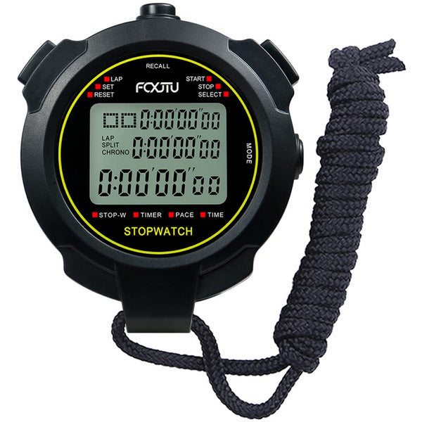 FCXJTU Sports Stopwatch Timer, 100Lap Memory Stopwatch Count Down Timer W