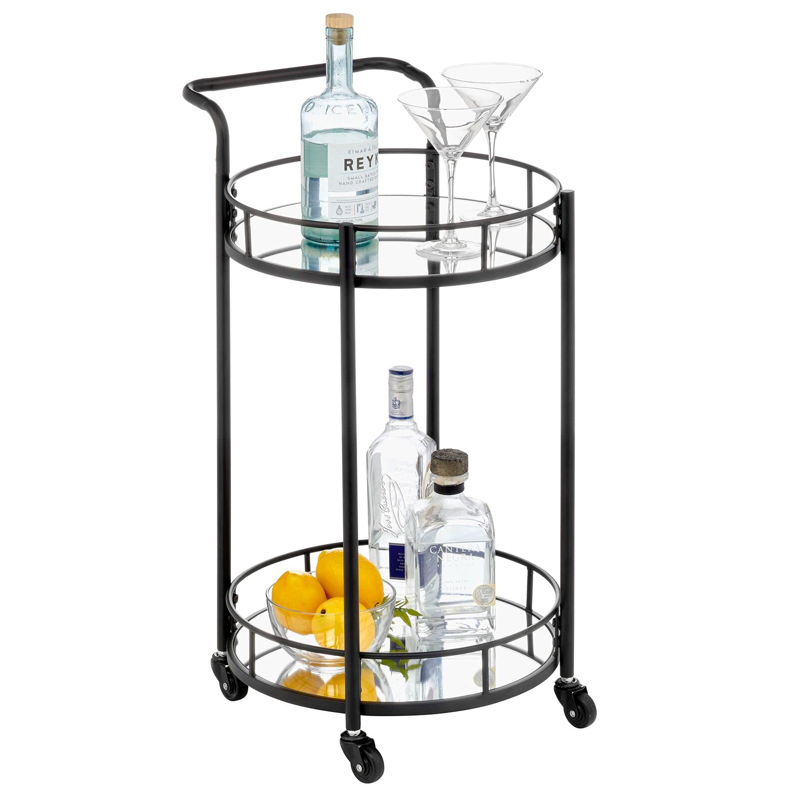 MDesign 2-Tier Kitchen Trolley - Bar Cart Trolley For Guests And Parties