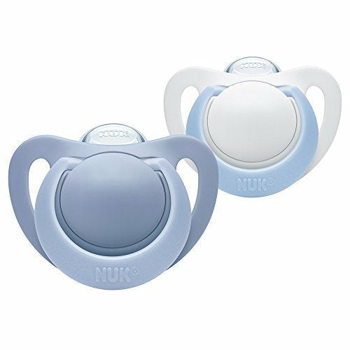 NUK Genius Baby Dummies | 6-18 Months | BPA-Free Silicone Soothers | Blue