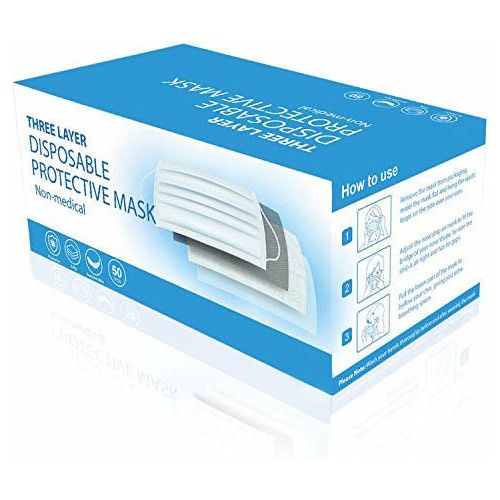 KEPLIN 3-Ply 3 Layer Polypropylene Face Mask, Pack Of 50