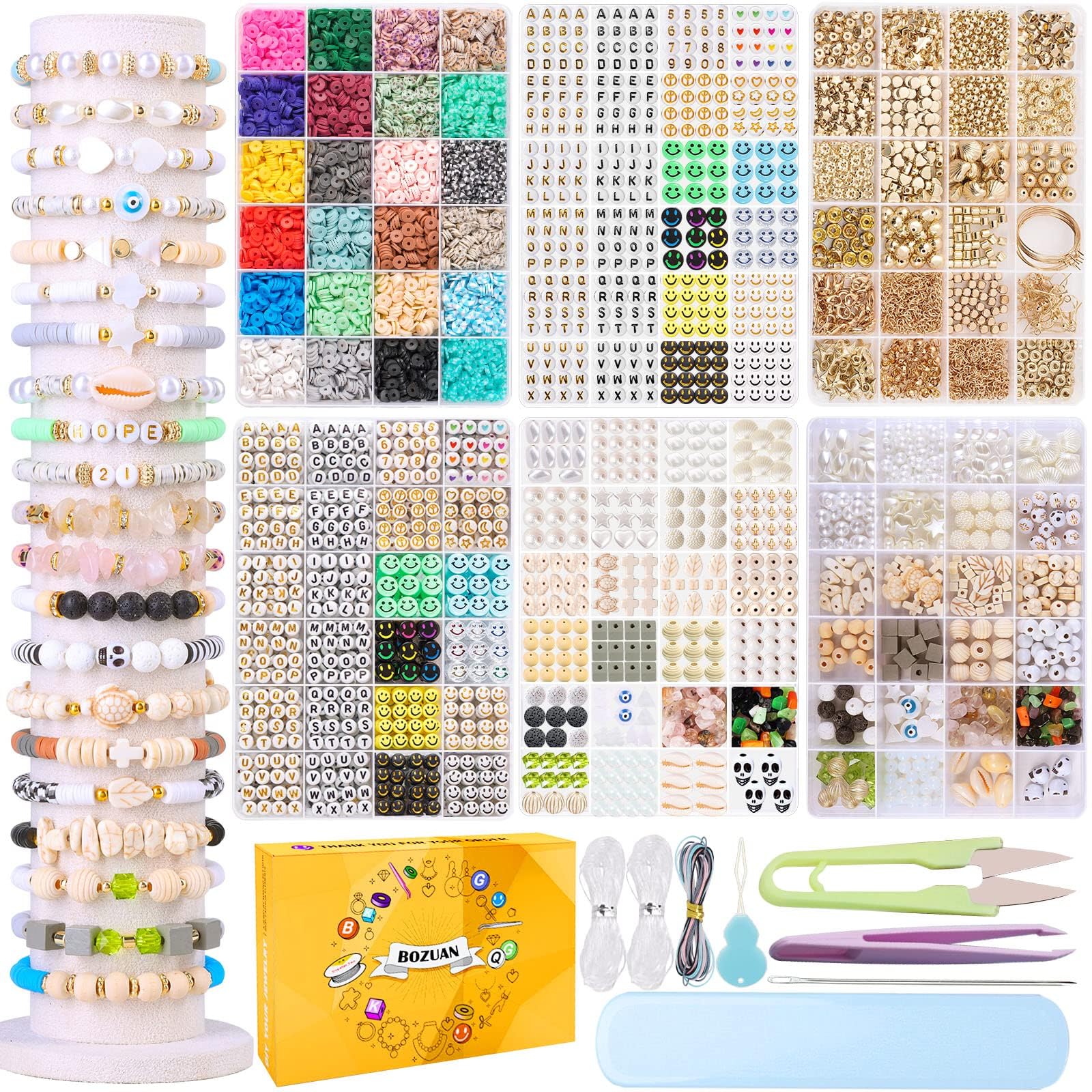 TULADUO Contains Many Natural Elements Clay Beads For Bracelet Making Kit