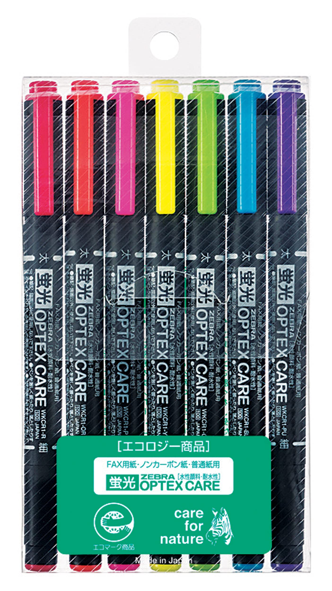 Zebra Optex Care Fluorescent 7-Color Set WKCR1-7C (Japan Import)