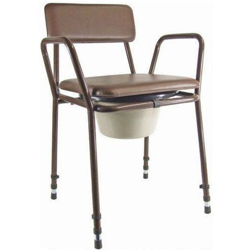 Aidapt Essex Adjustable Commode Chair Black And Brown (Eligible For VAT R