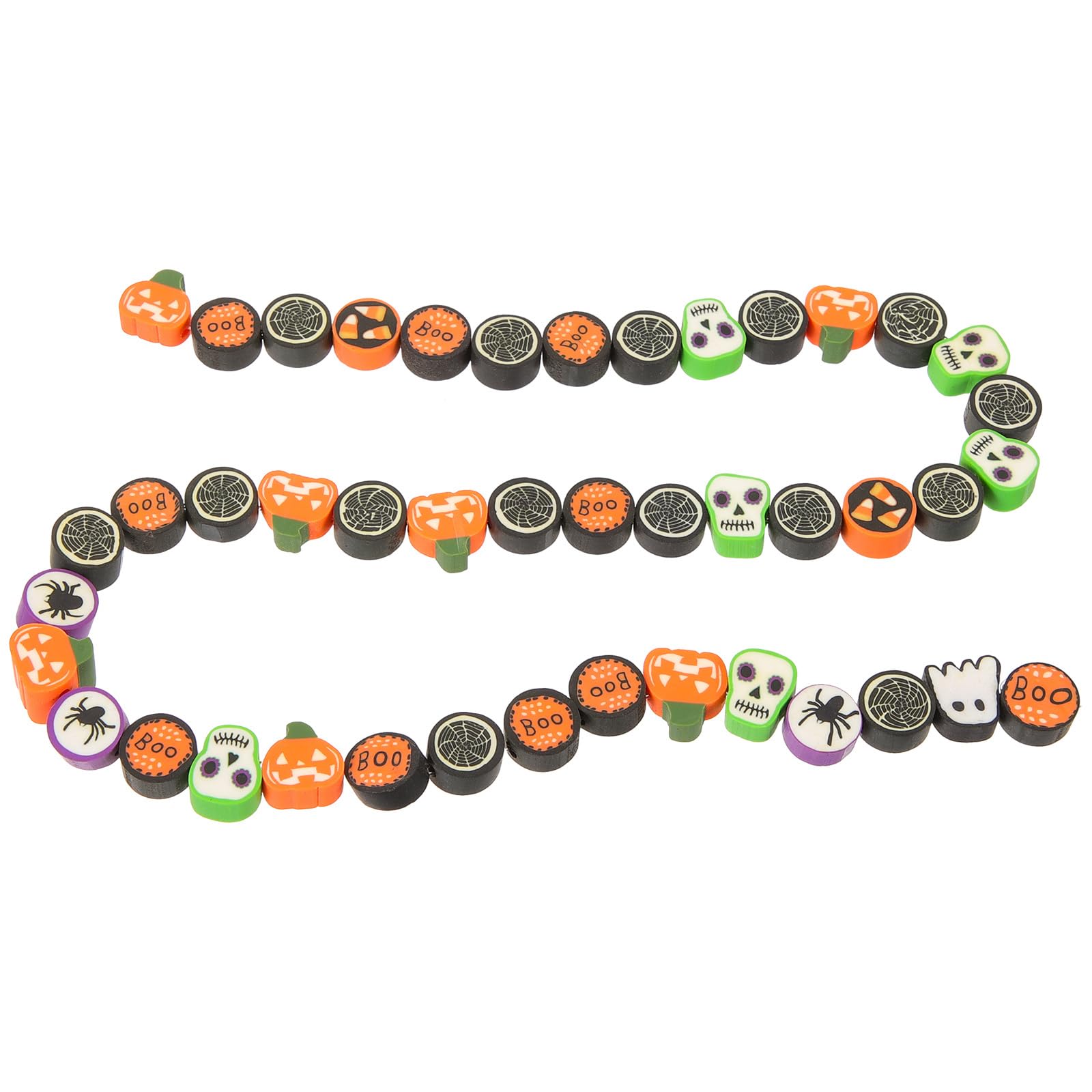 VILLCASE 40pcs Halloween Polymer Clay Beads, Heishi Spacer Beads, Assorte