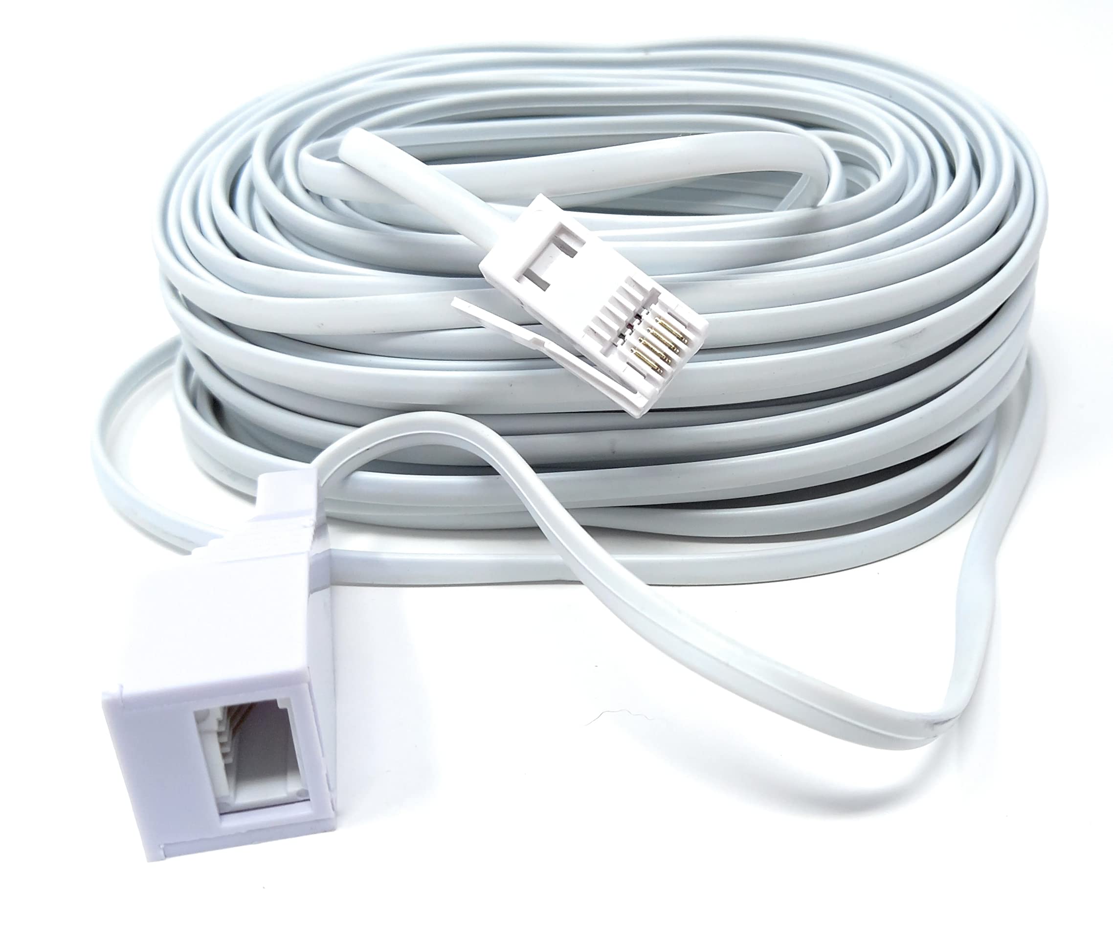 20m BT Extension Telephone Line Cable 431A, BT Male To Female Socket, 4 W