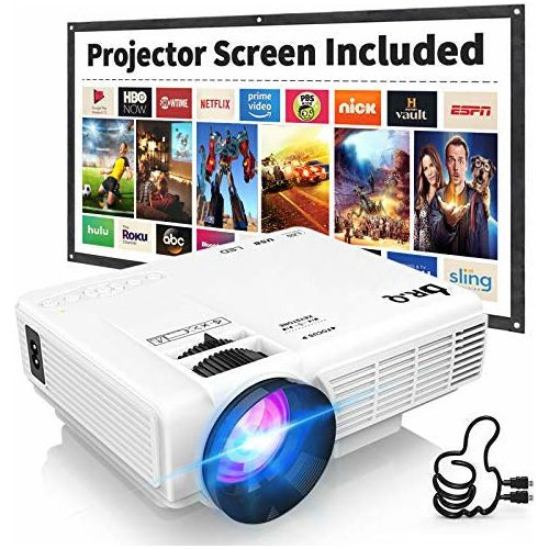 DR.Q HI-04 Projector With Projection Screen 1080P Full HD Supported, Upgr