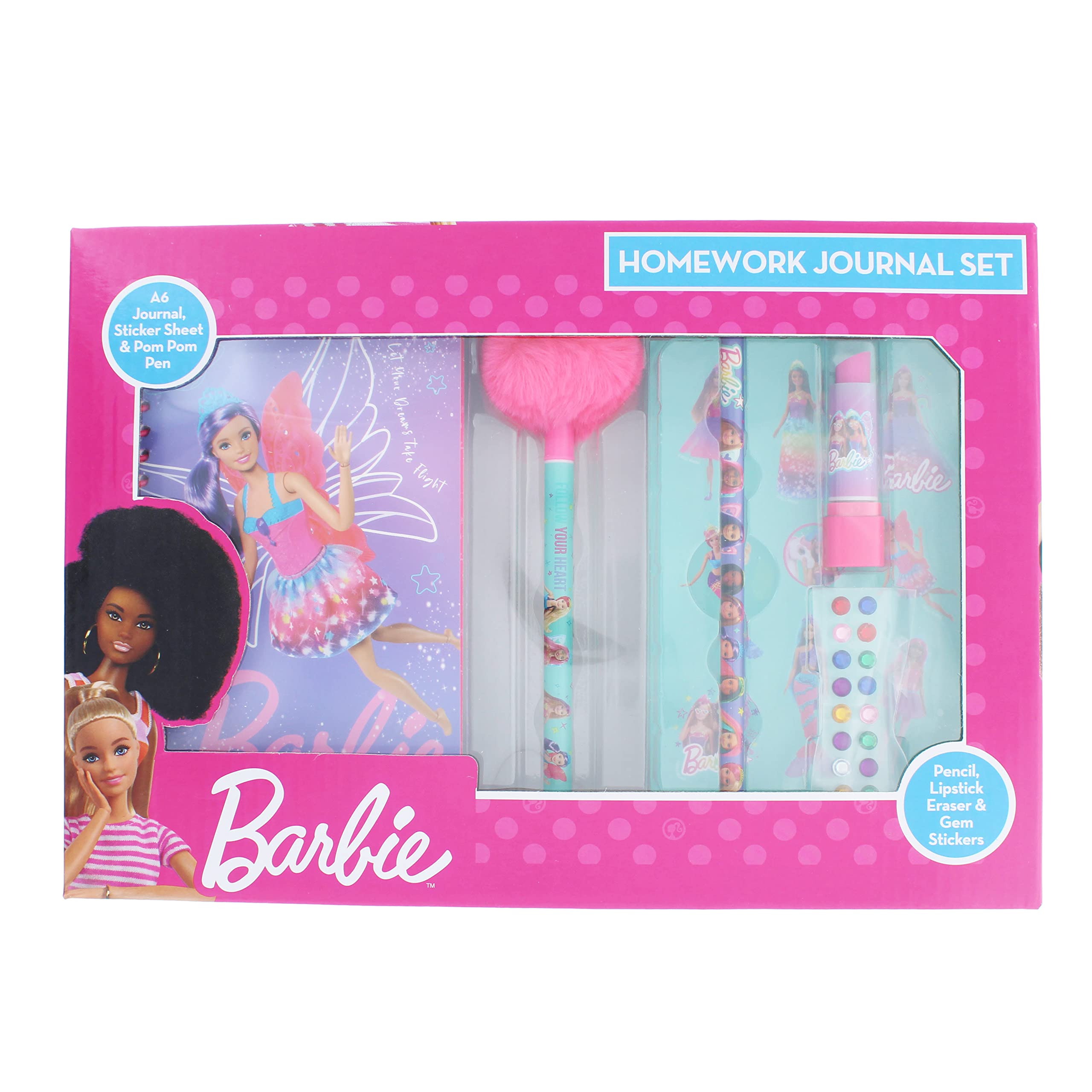 Barbie Homework Journal Set | School Stationery Set | Barbie Gifts | Barb