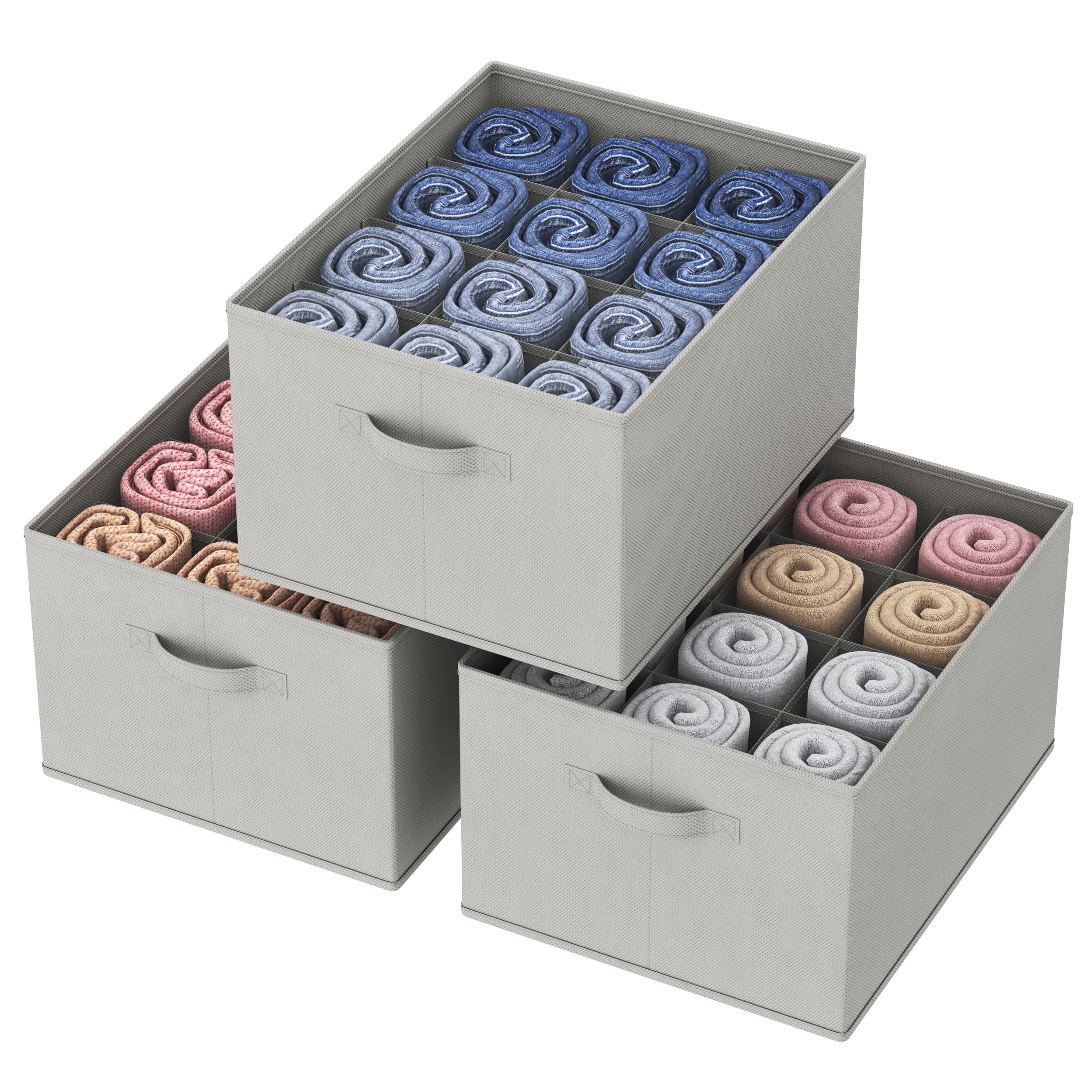 Lifewit 3-Pack Foldable Closet Organizers - 12 Cell Jeans & Clothes Stora