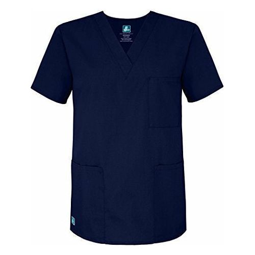 Adar Universal Unisex Scrubs - V-Neck Tunic Scrub Top - 601 - Navy - S