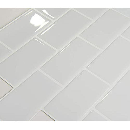 White Tile Stickers For Kitchen Peel And Stick Subway Self Adhesive Wall