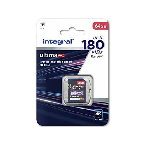 Integral 64GB SD Card 4K Video Read Speed 180MB/S And Write Speed 80MB/S