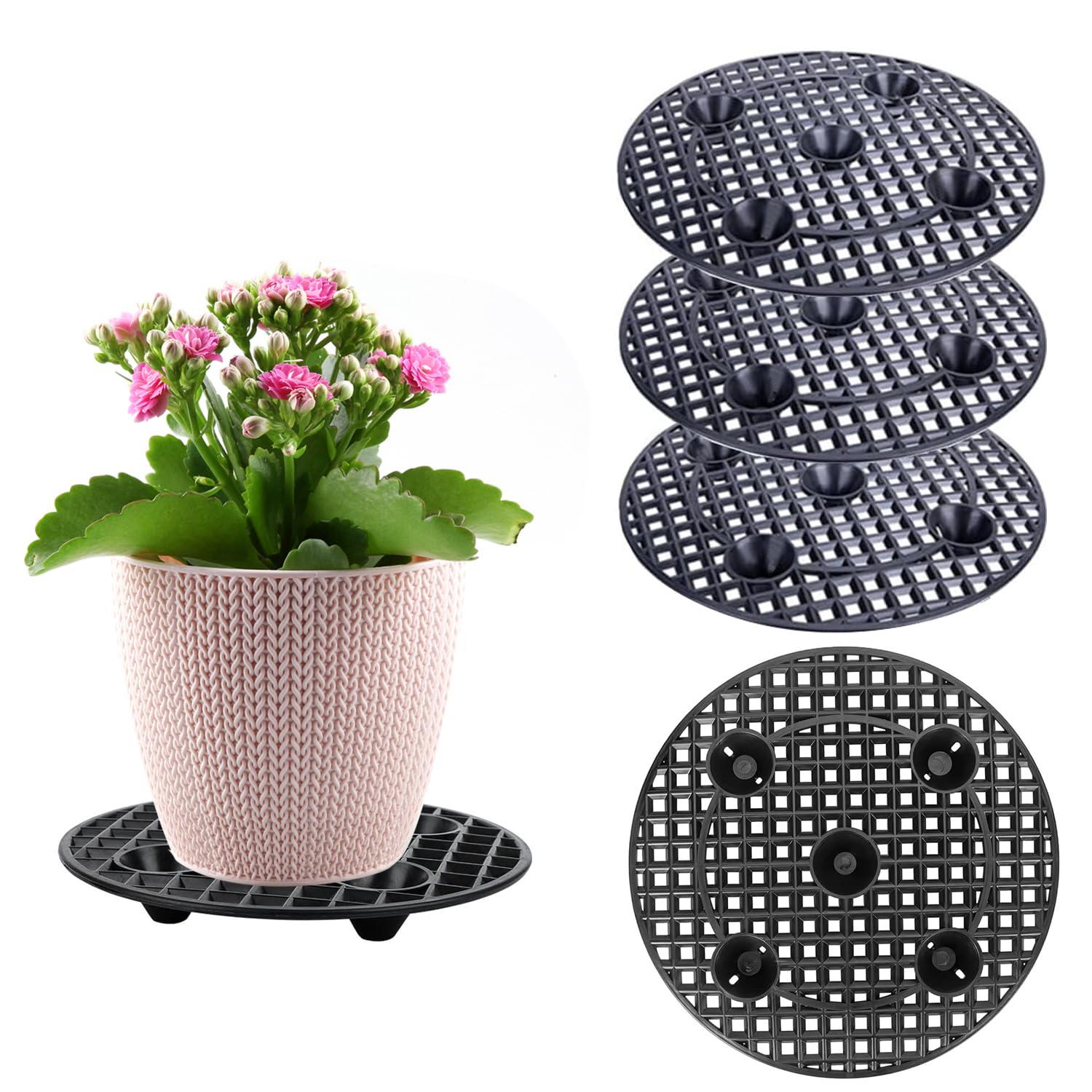 Ompinda Plant Level Pot Elevator, 11.6 Inch Heavy Duty Plastic Floor Prot