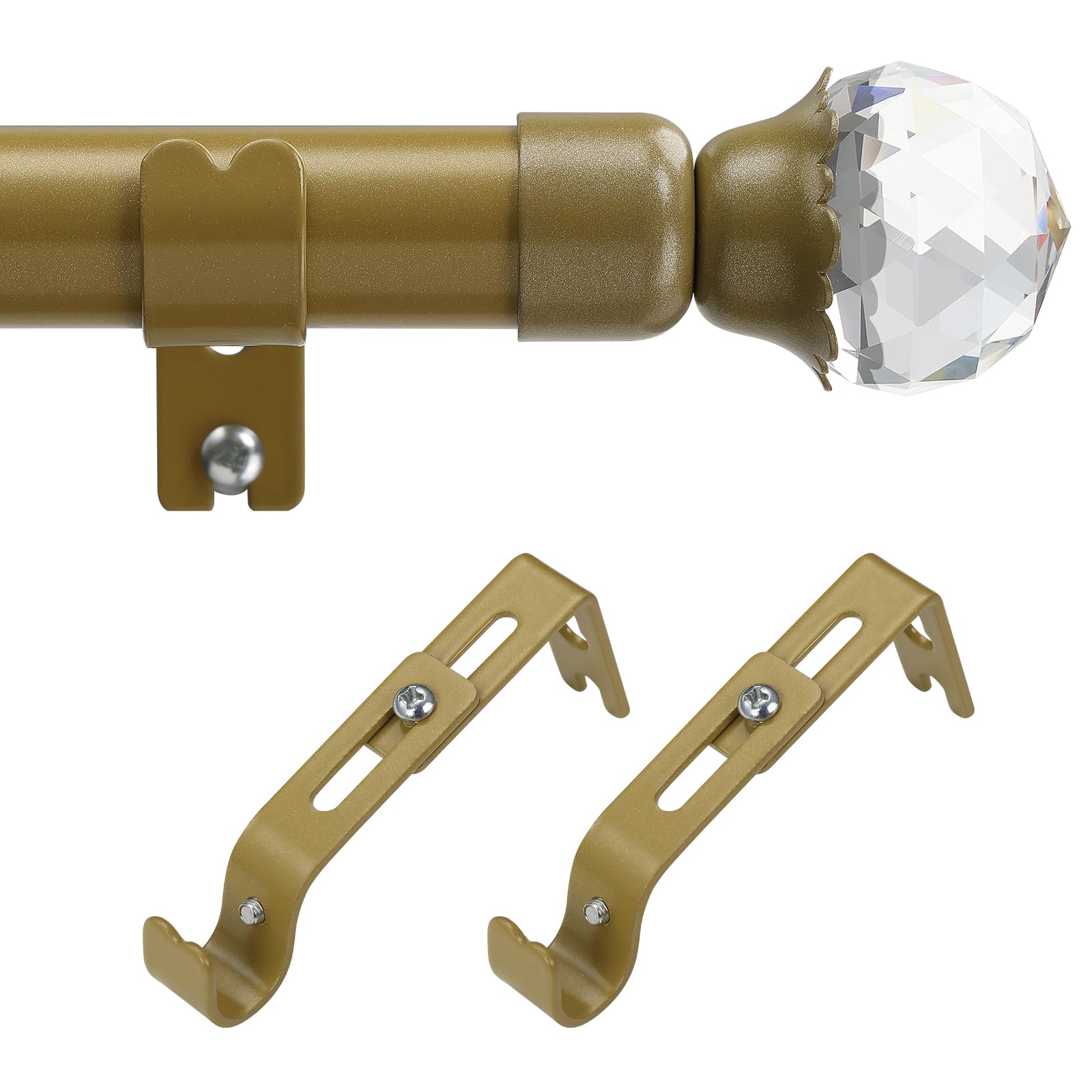 Curtain Poles, Single Curtain Rod 76-117cm, Curtain Poles For Eyelet Curt