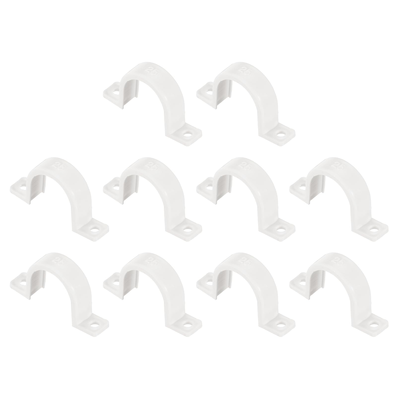 Uxcell PVC Pipe Straps, 50pcs 25mm(1") Conduit Clamp Clip Two Hole Plasti