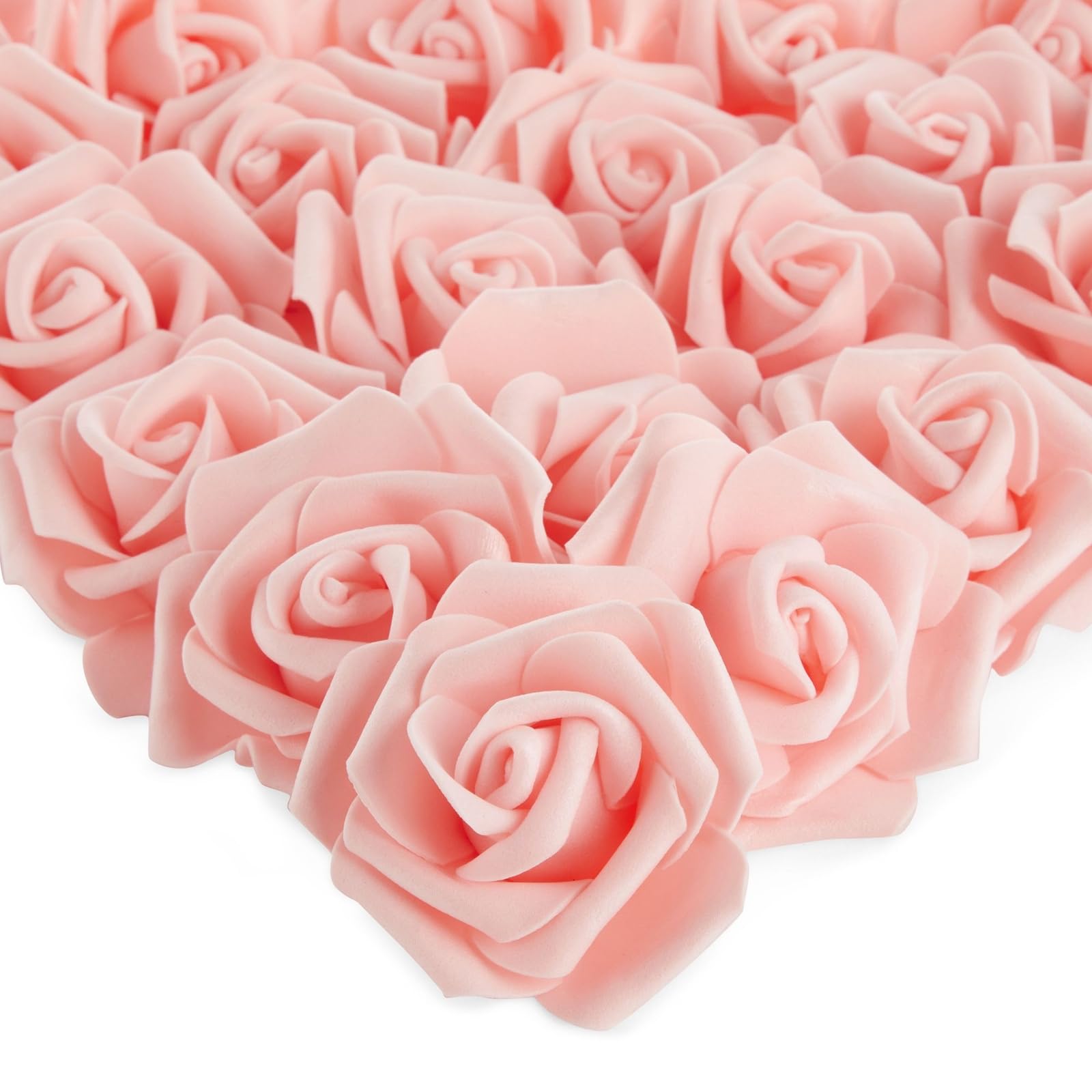 100 Pack Pink Artificial Flowers, Bulk Stemless Fake Foam Roses For ...