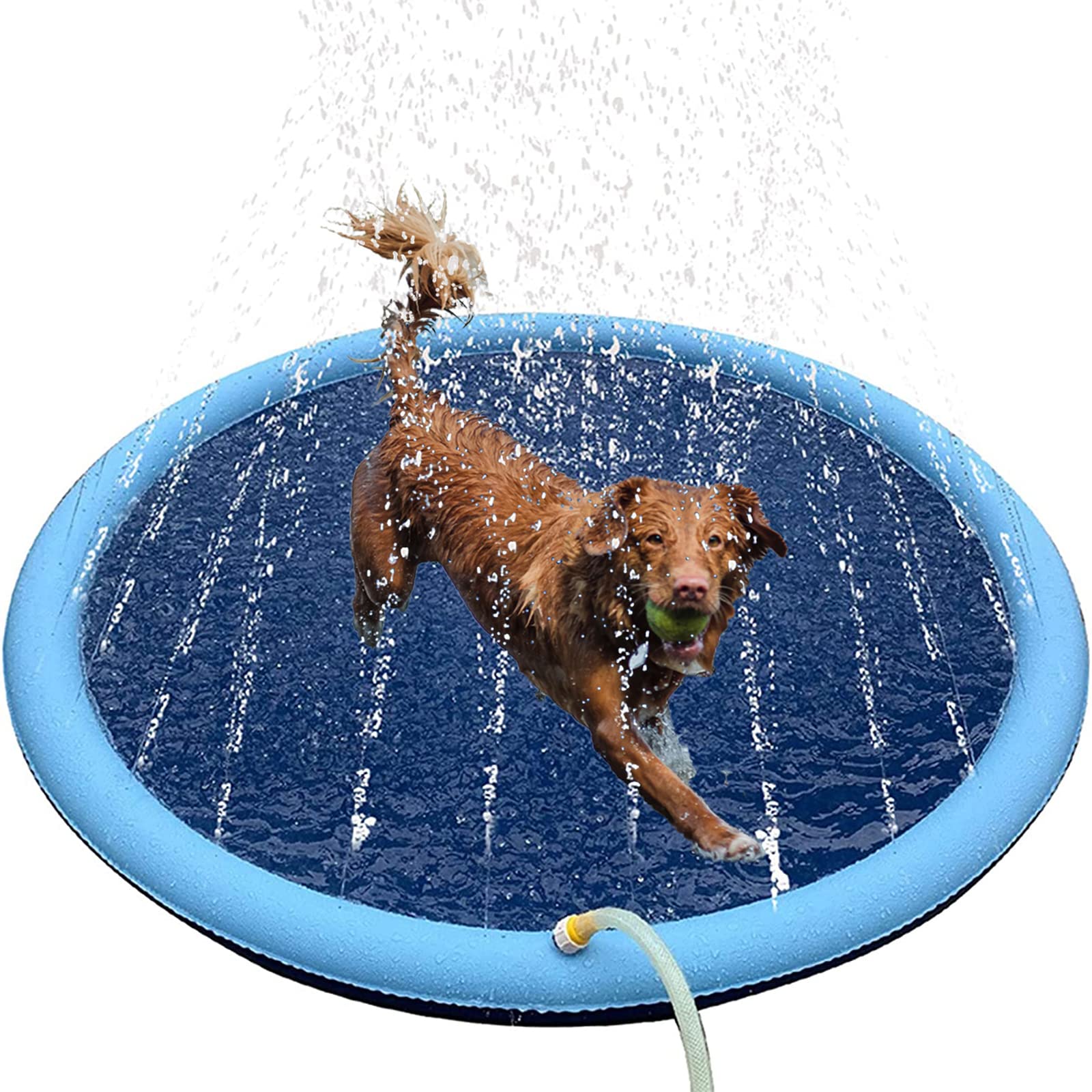 YUDANSI Dog Paddling Pool, 170cm Thickened Foldable Dog Pool For Small Do