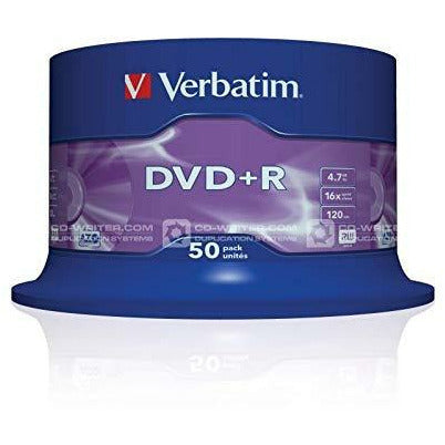 Verbatim 43550 4.7GB 16x DVD+R Matt Silver - 50 Pack Spindle