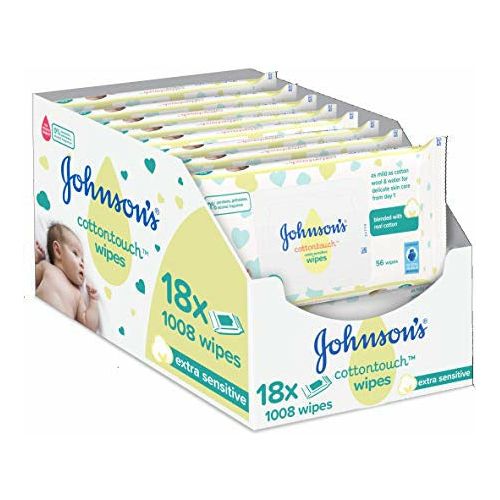JOHNSON'S Cottontouch Extra Sensitive Wipes 1008 Ct (56x18) - Blended Wit