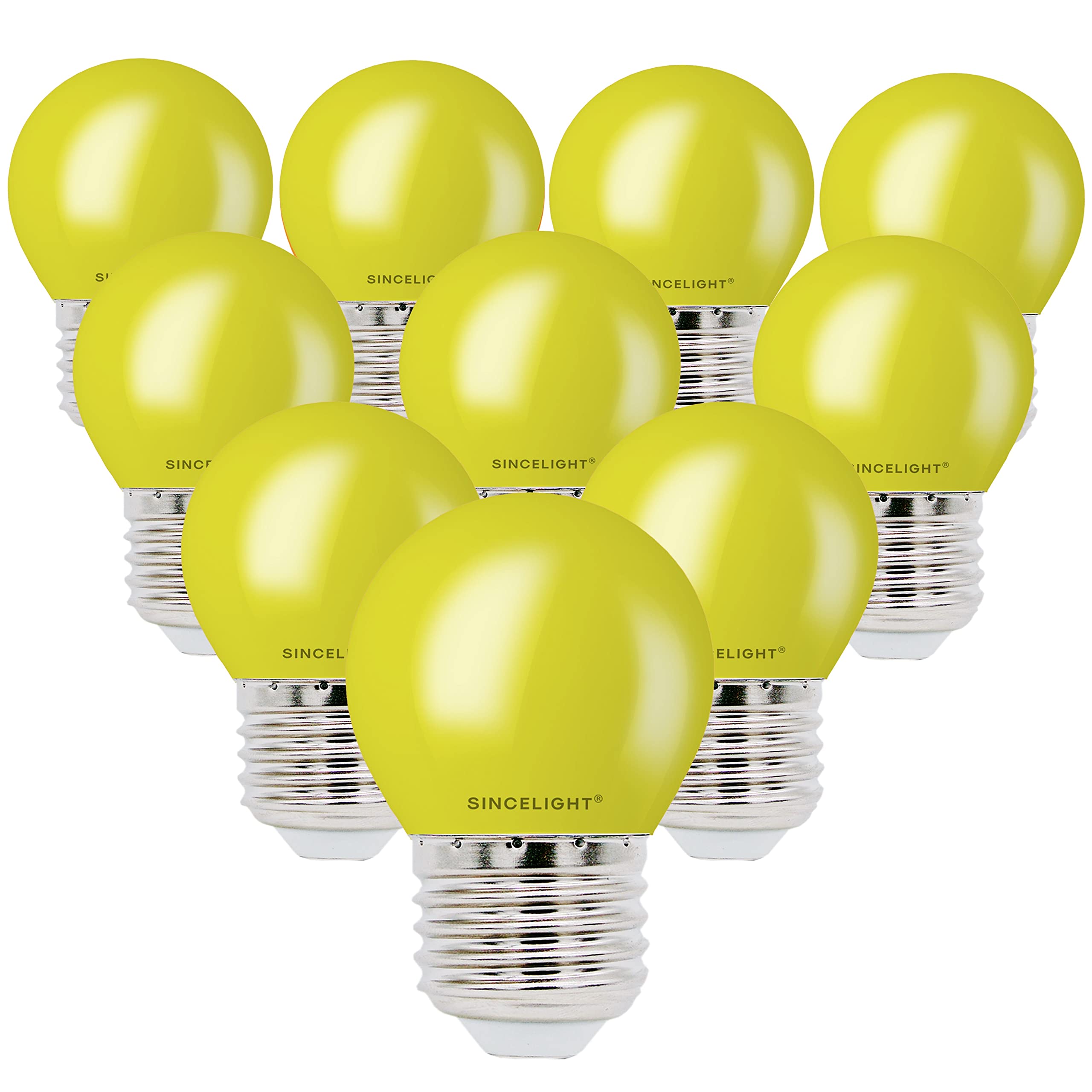 SINCELIGHT E27 LED YELLOW Coloured Bulbs 1W Festive Decorative Garden Par