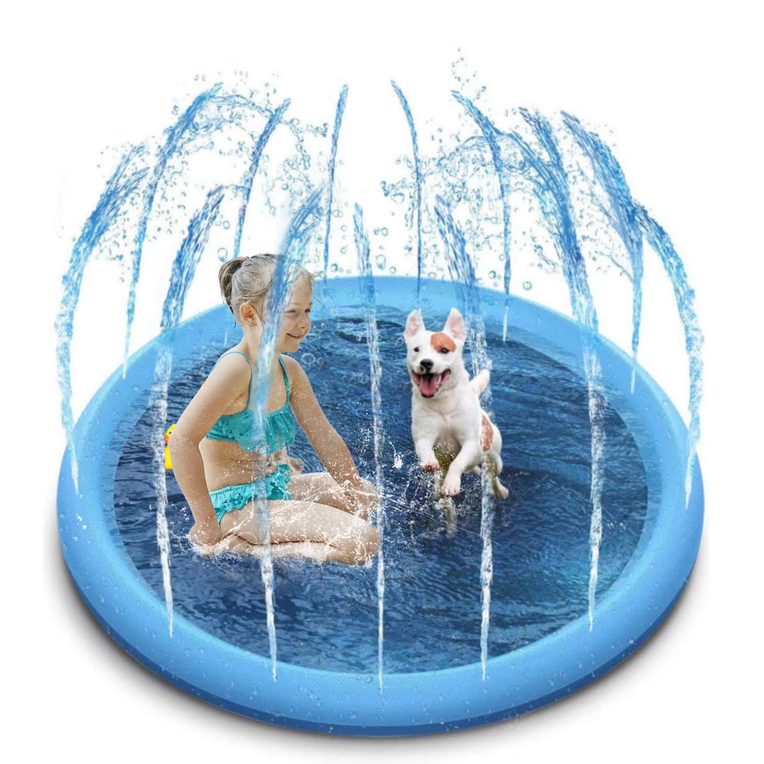 Dog Pool For Dogs Paddling Pool For Pets 59" Foldable Sprinkle And Splash