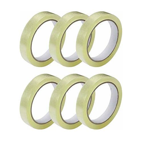 GTSE 6 Pack Of Premium Clear Tape, 66m X 24mm Per Roll, Gift Wrap Cellota