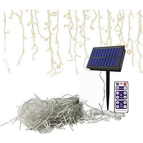 GOESWELL LED Icicle Lights Solar Icicle String Lights With 264 LEDs 22 ...