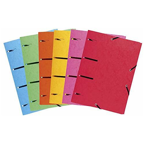 Exacompta - Ref. 447100E - Pack Of 25 Elastic Folders With 3 Punched Flap