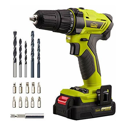 DEWINNER 20V MAX Lithium Ion Cordless Drill, Power Drill Set With 3/8 Inc