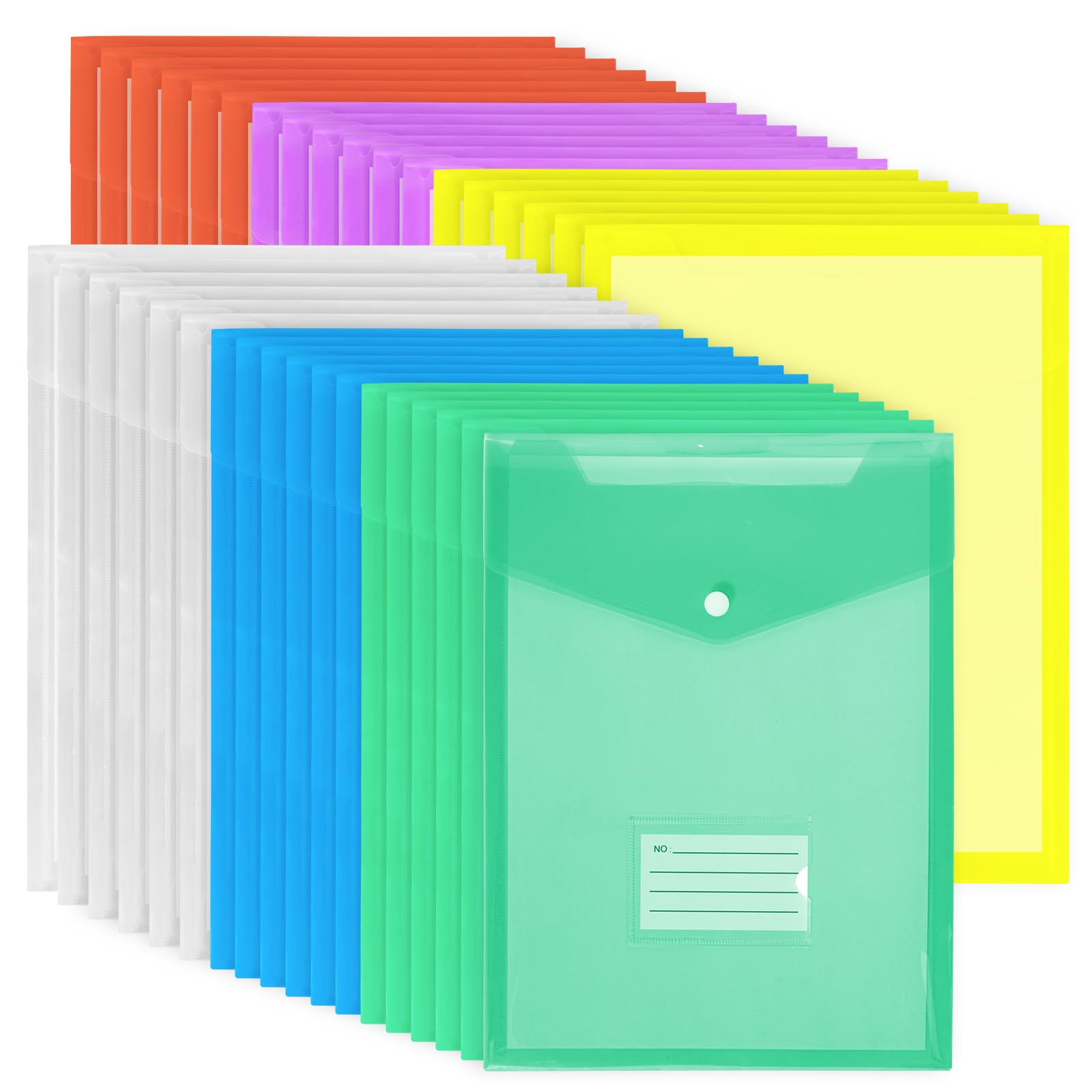 36Pcs A4 Plastic Wallet A4 Folder Document Wallets Plastic Folders A4 Bac