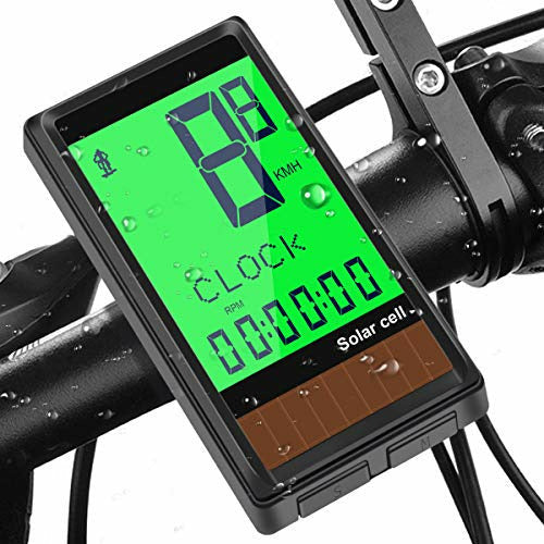 Osaloe Bike Computer, 19 Functions Bike Speedometer With Solar Energy ...
