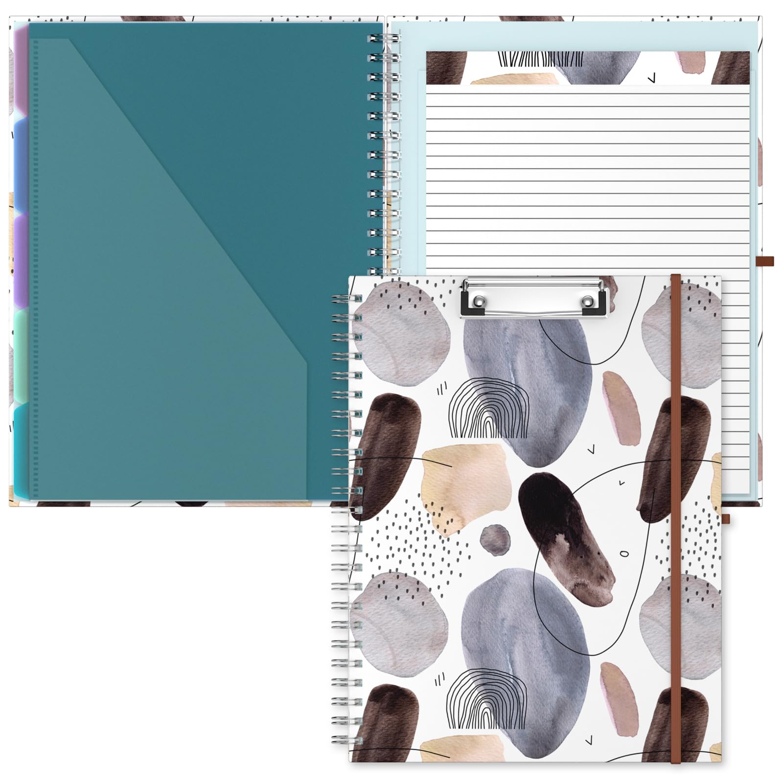 Hnogri Clipboard Folio With Refillable Lined Notepad, Clipboards With 5 A