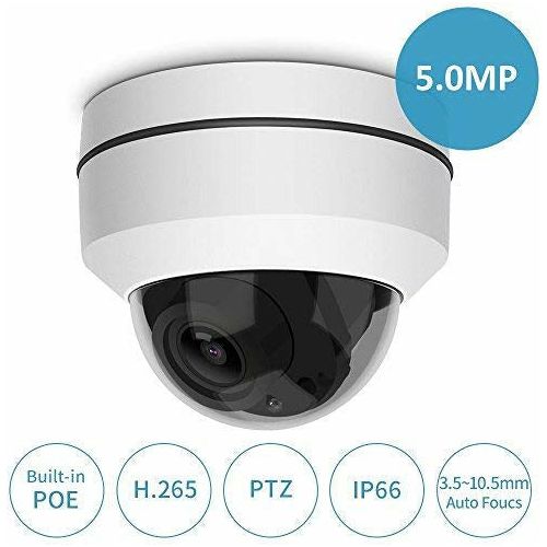 LEFTEK POE PTZ Camera Ultra HD 5.0 MP, MINI IP PTZ Camera 3X Zoom 3.5-10.