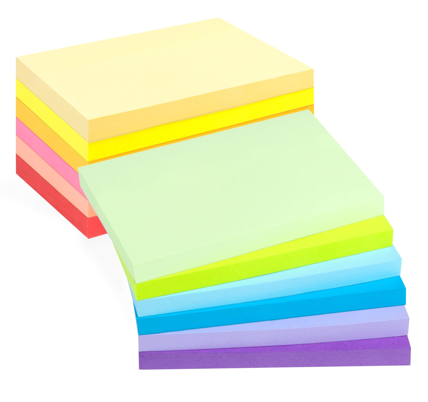 Agoer Large Sticky Notes,76 X 127 Mm Sticky Pads,1000 Sheets Pastel Stick