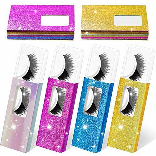 Kalolary 40pcs False Eyelashes Storage Box, 4 Color Empty Eyelash Case Gl