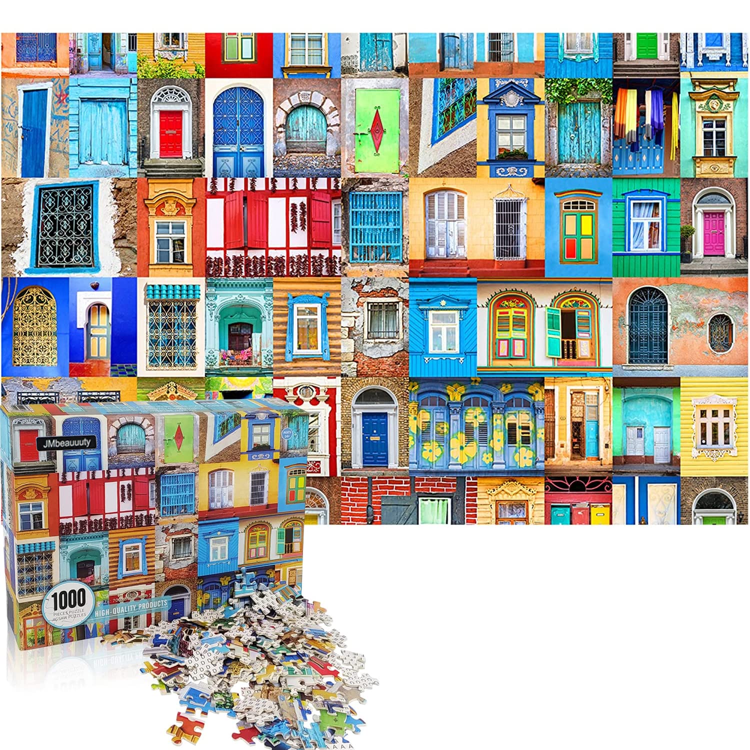 1000 Piece Jigsaw Puzzle For Adults – Windows & Doors Of The World, 70x50