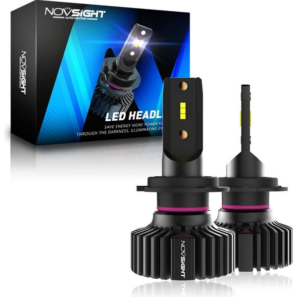 NOVSIGHT H7 LED Headlight Bulbs, 10000LM Car Headlight Extremely Bright H