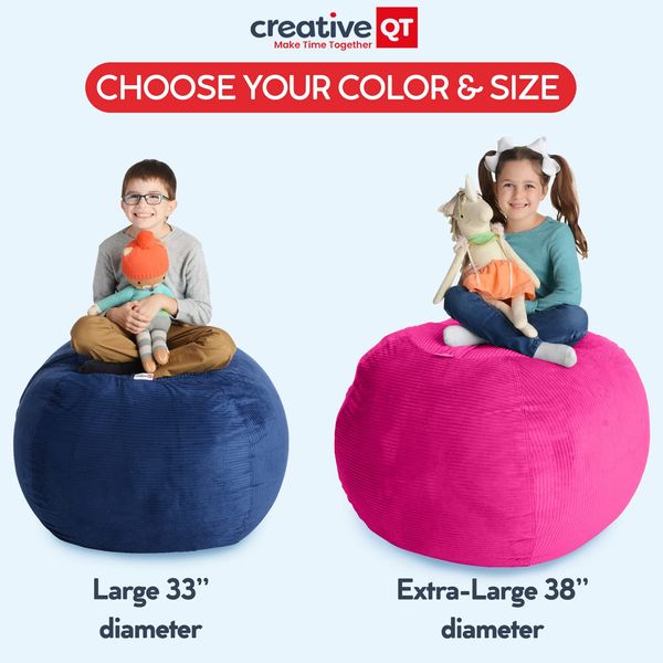 Creative QT Stuffed Animal Storage Bean Bag Chair Stuff N Sit Organiza