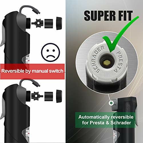 Bike Pump Smart Valve 120 PSI Diyife Bicycle Pump With Gauge Mini Bi