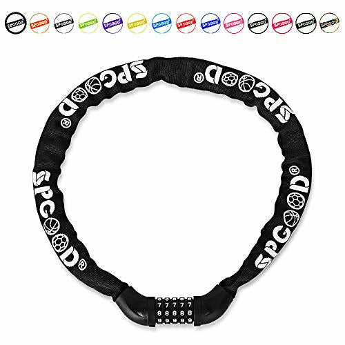 SPGOOD Bike Lock/Bicycle Chain/Cycling Lock (14 Colors) 5-Digits Codes Re
