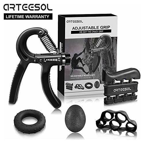Arteesol Hand Grip Strengthener Set, 5 Pack Forearm Grip Workout Kit, 5 ...