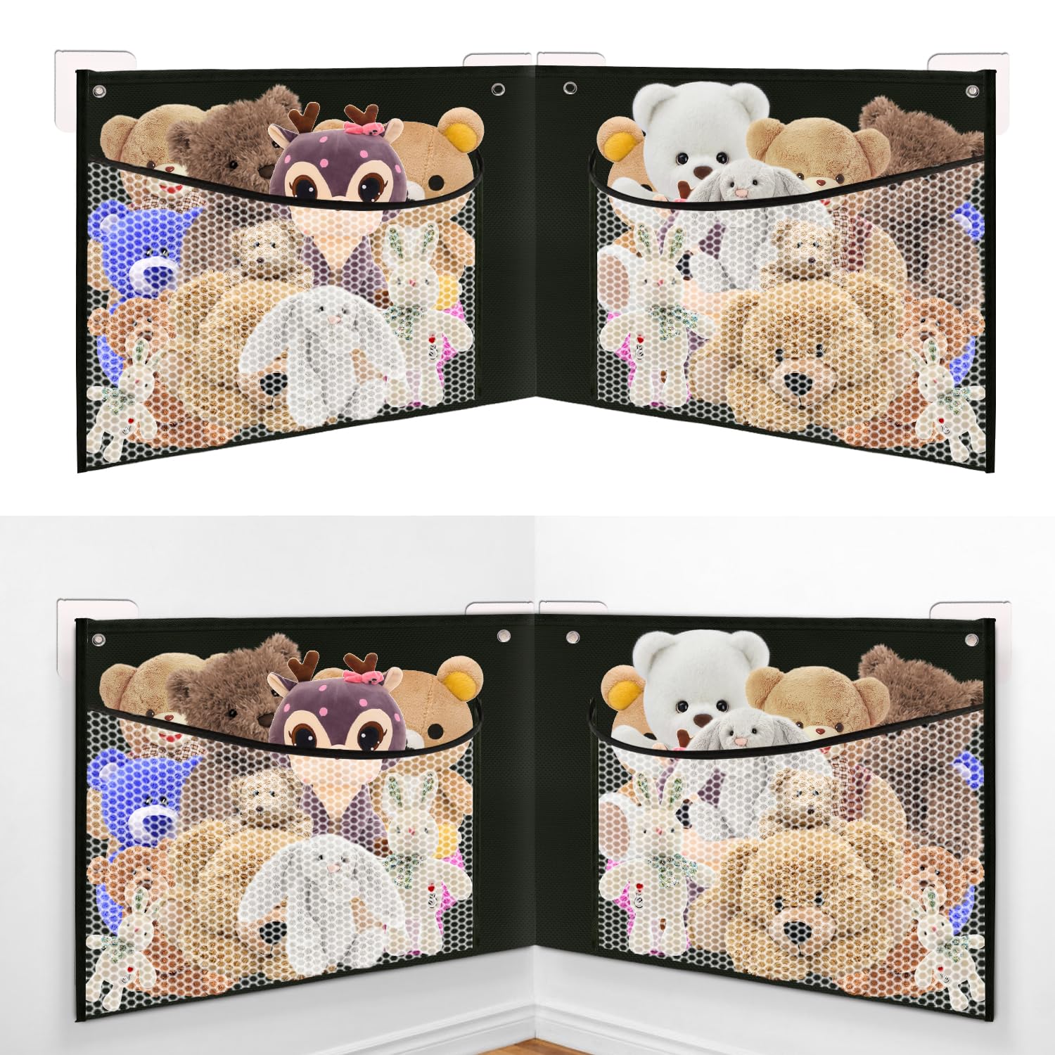 BOXOB Stuffed Animal Storage, 48x18 Inch Nursery Toy Hammock Stuffy Stora