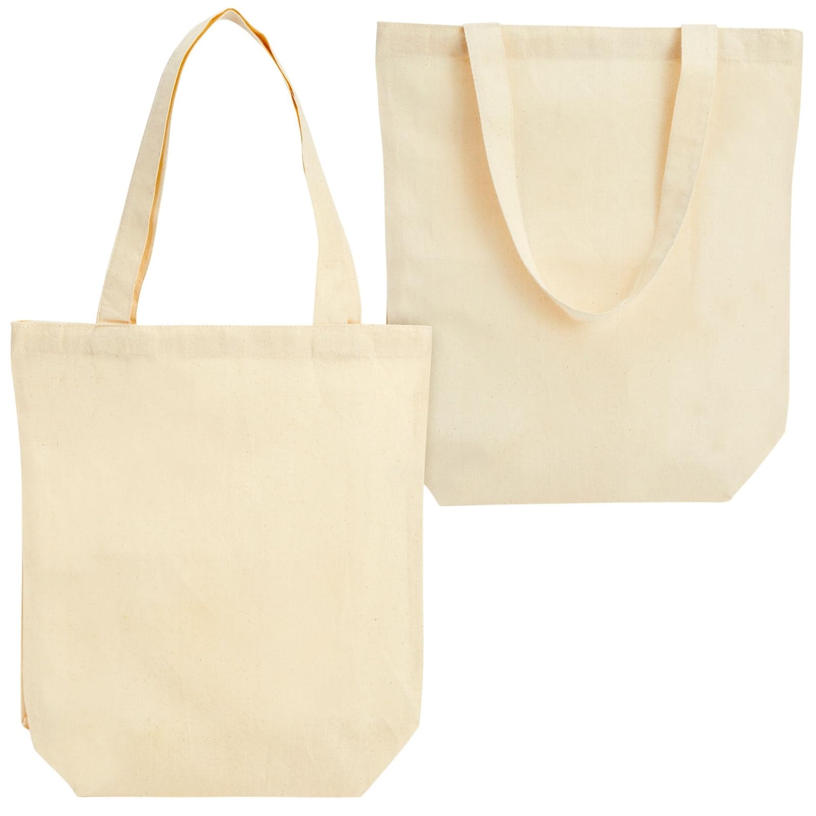 24-Pack Blank Cotton Canvas Tote Bags For DIY Arts & Crafts, Reusable Sho