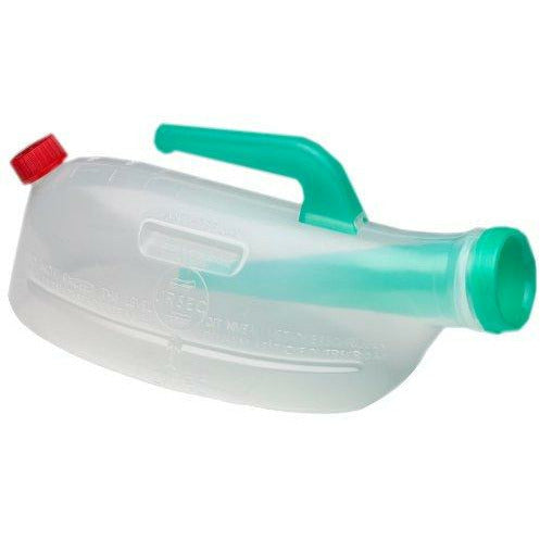 NRS Healthcare Male Urinal Bottle Non-Spill - With Glow In The Dark Handl