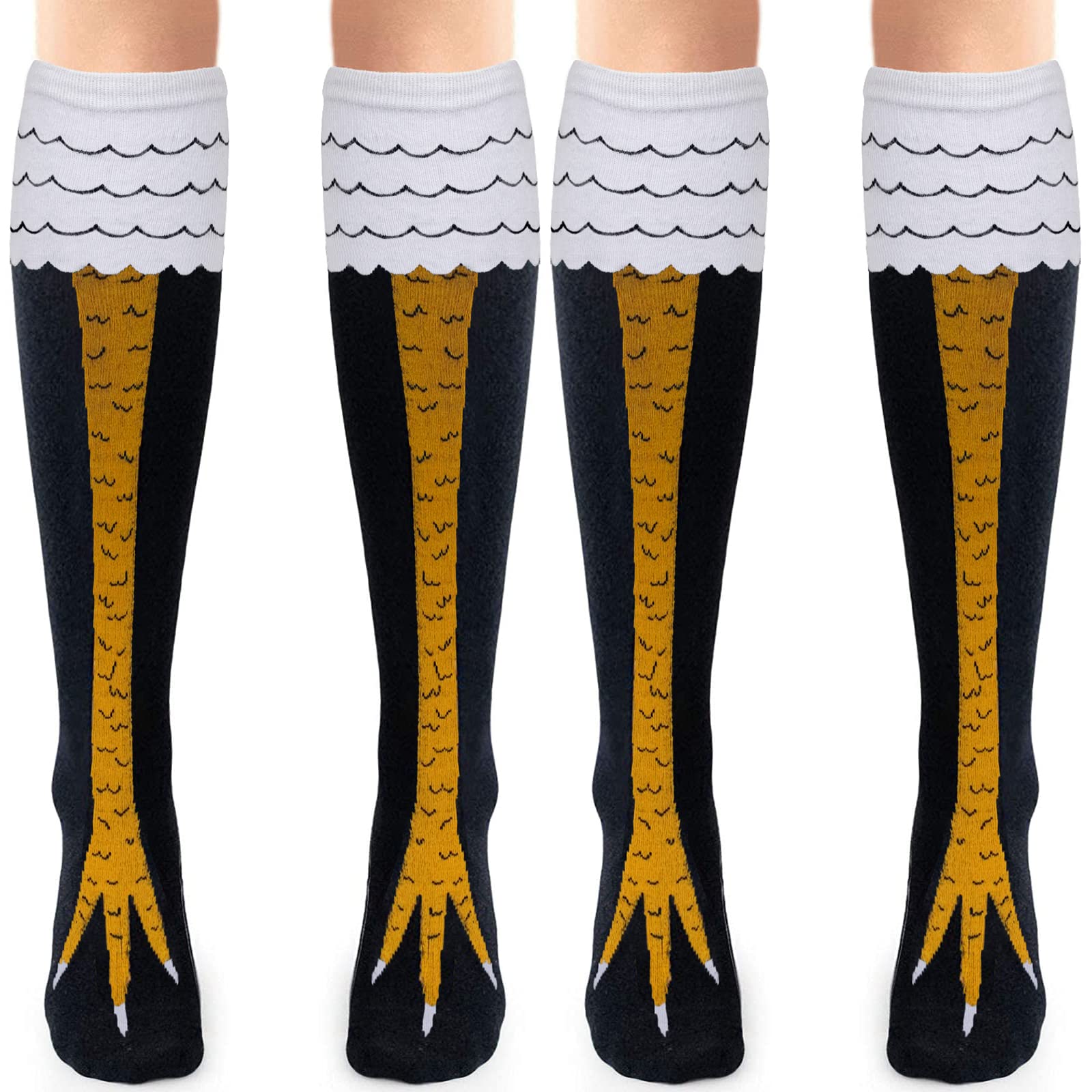 2-Pack Chicken Leg Socks Womens Mens Novelty Funny Crazy Socks Knee-High