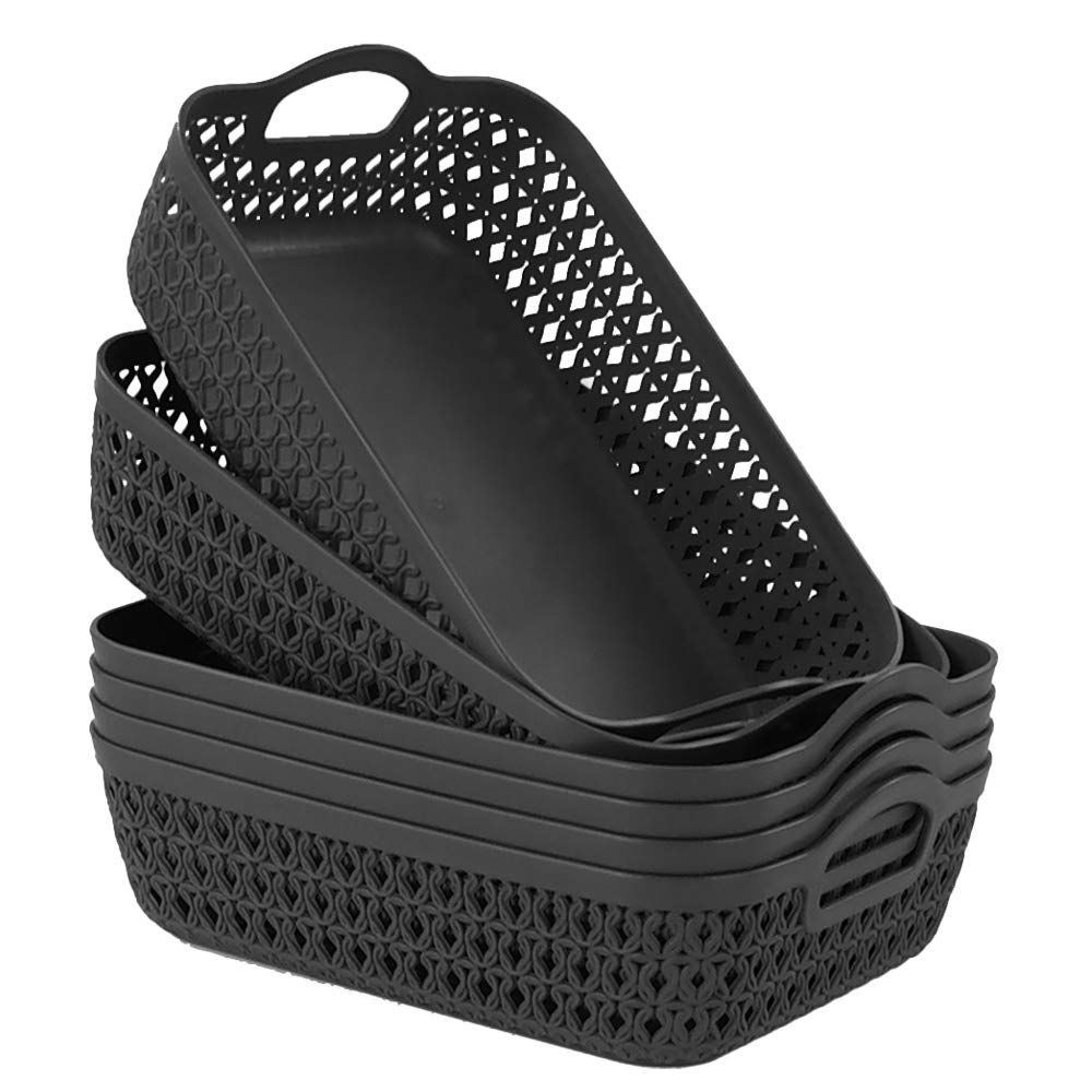 Zerdyne 12 Packs Mini Storage Trays Baskets, Grey Storage Basket Tray