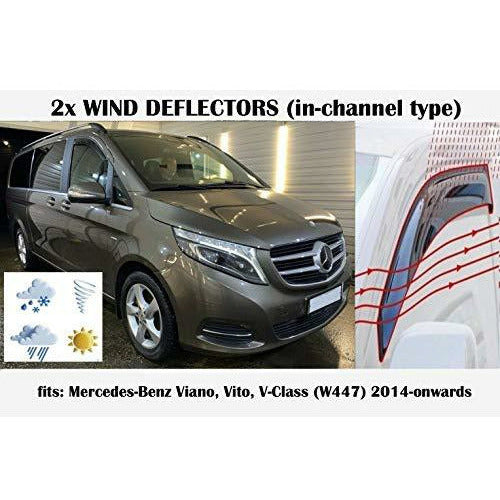 Mrp Set Of 2 Wind Deflectors IN-CHANNEL Type Compatible With MERCEDES BEN