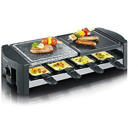 Severin RG 2683 8 Pan Raclette With Plate And Natural Grill Stone, 1300 W