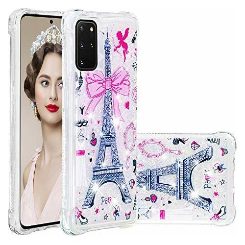 IMEIKONST Glitter Liquid Case For Galaxy S20 Plus, Sparkle Sequin Floatin - BargainFox.com