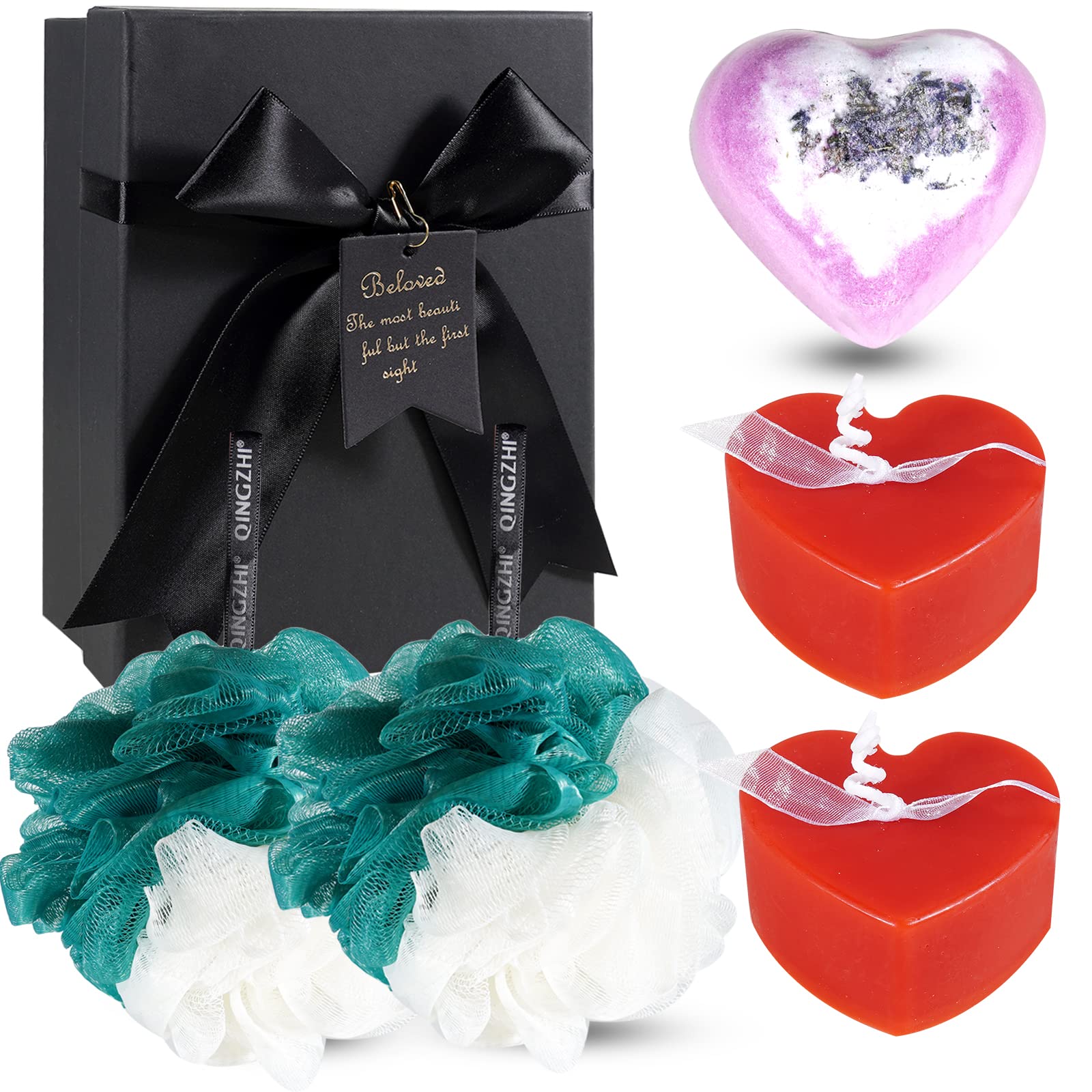 Soulnioi Bath Set Of Bubble Bath Bombs Purple Heart Shape Fizzy Bubble Sp