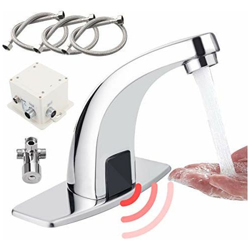 Infrared Sensor Tap, Fy-Light Touchless Sink Faucet Brass Body Chrome ...